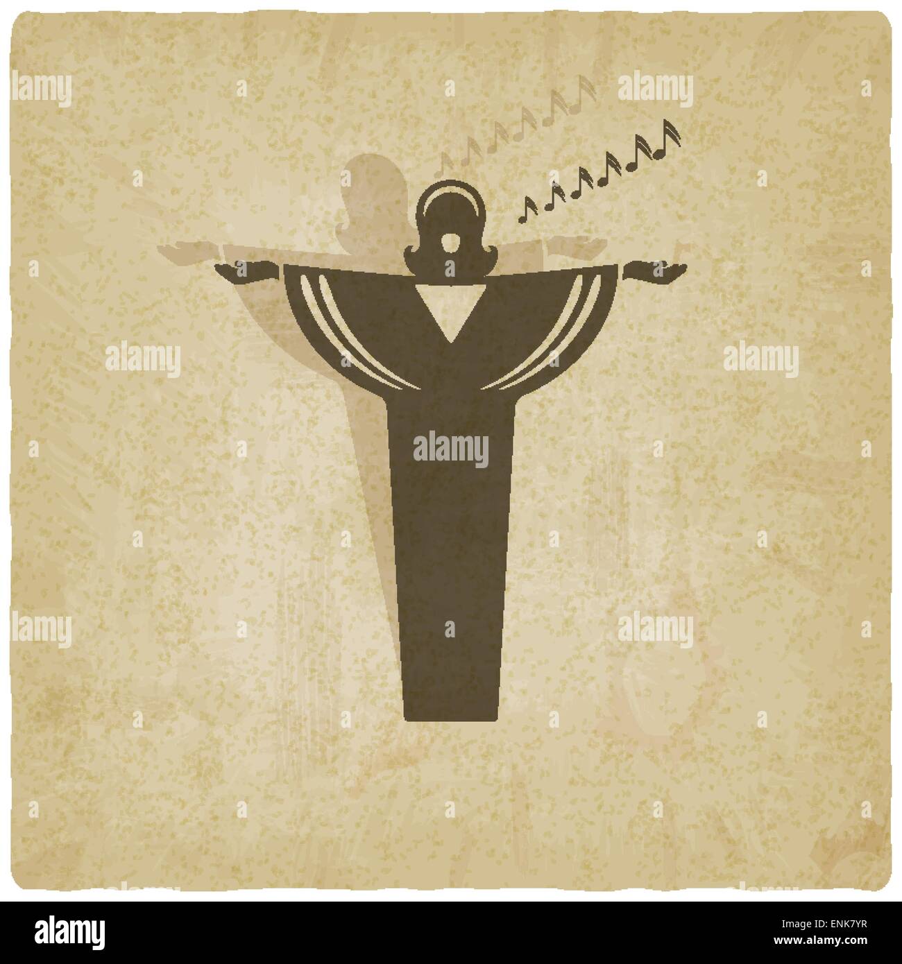 opera singer symbol old background - vector illustration. eps 10 Stock ...