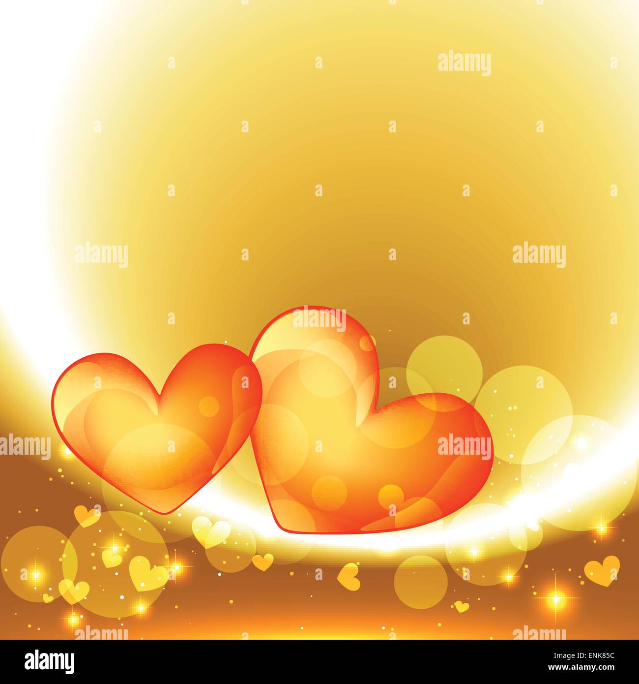 beautiful heart design in golden background Stock Vector Image & Art ...