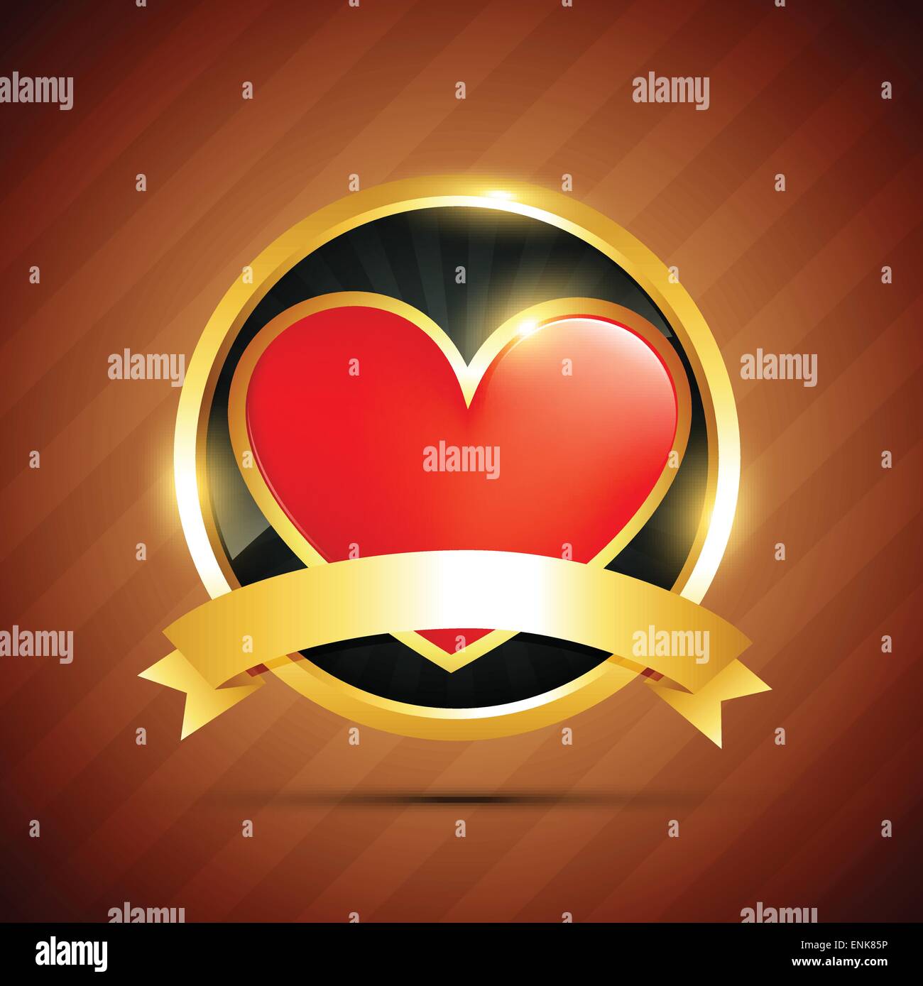 beautiful vector heart badge design Stock Vector Image & Art - Alamy