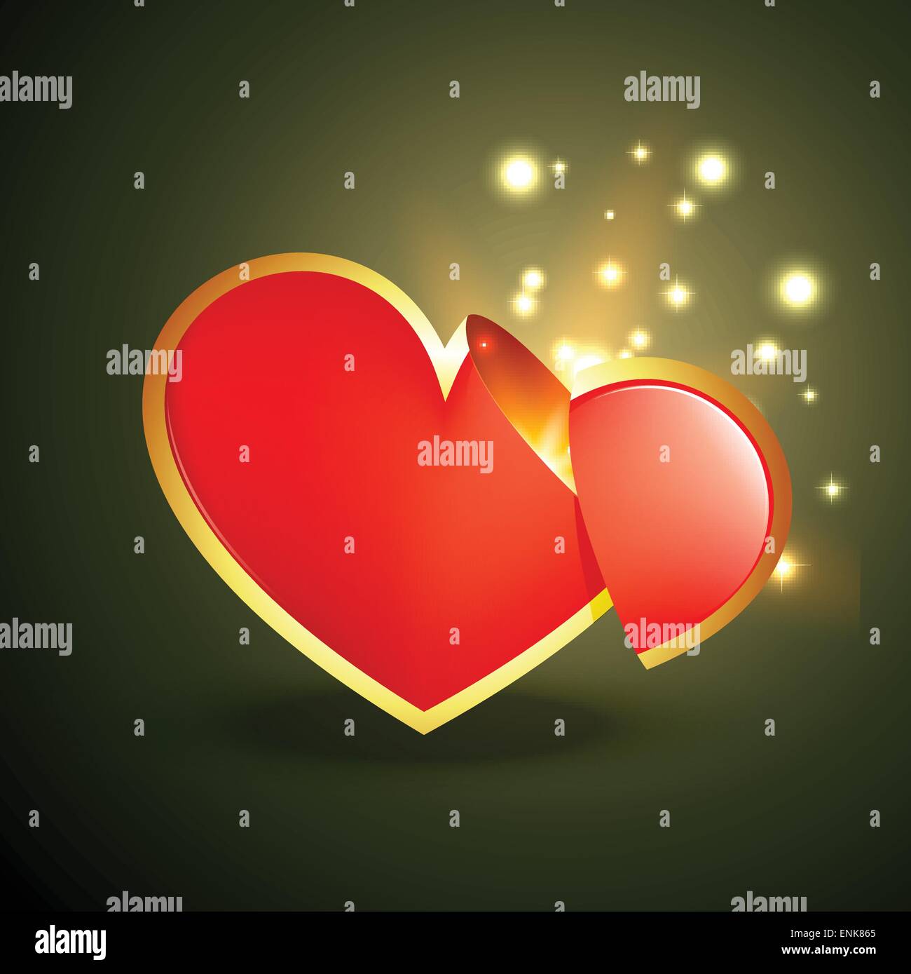beautiful vector heart with glow rays coming out Stock Vector Image ...
