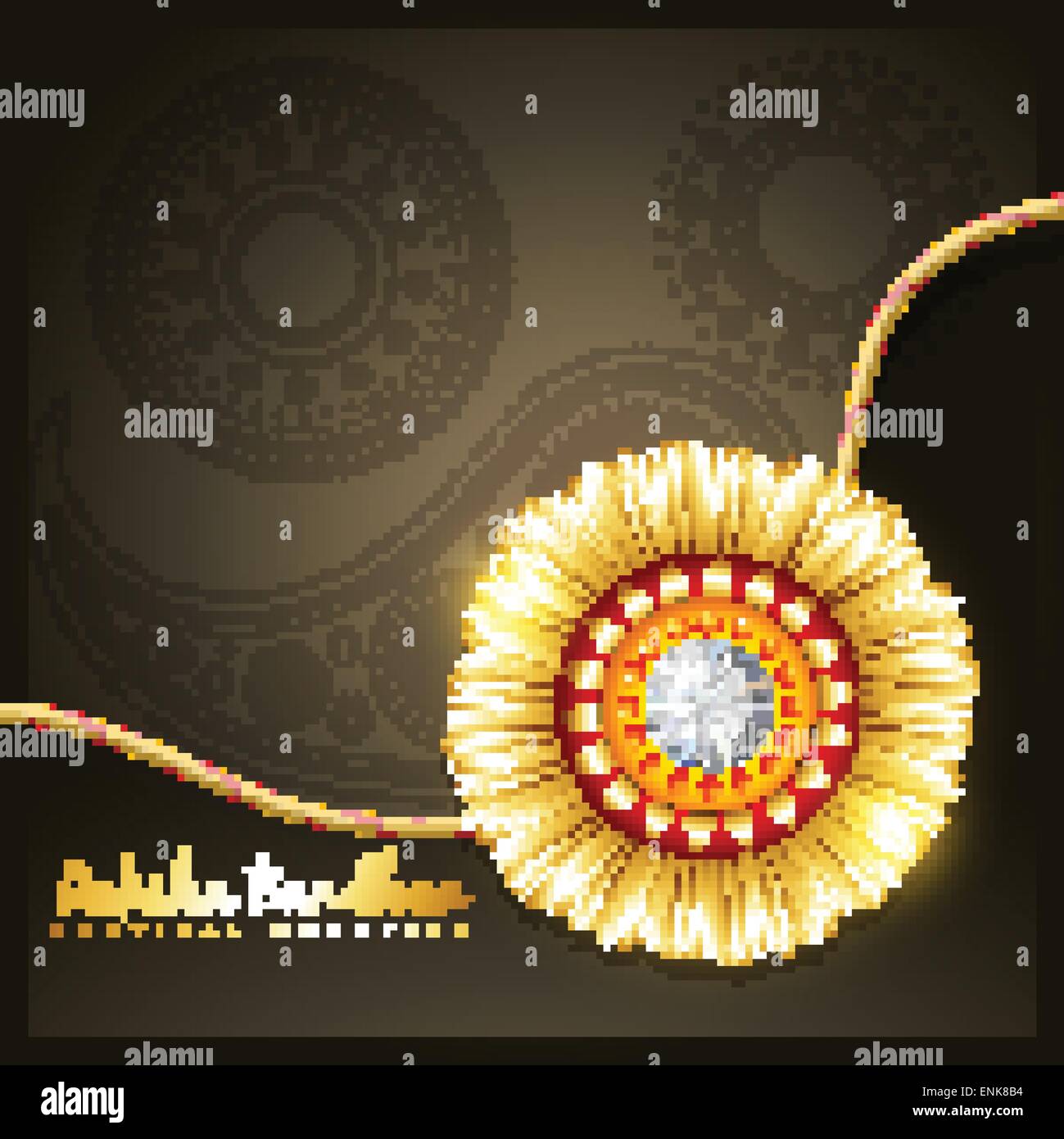 beautiful golden rakhi for indian rakshabandhan festival Stock Vector ...