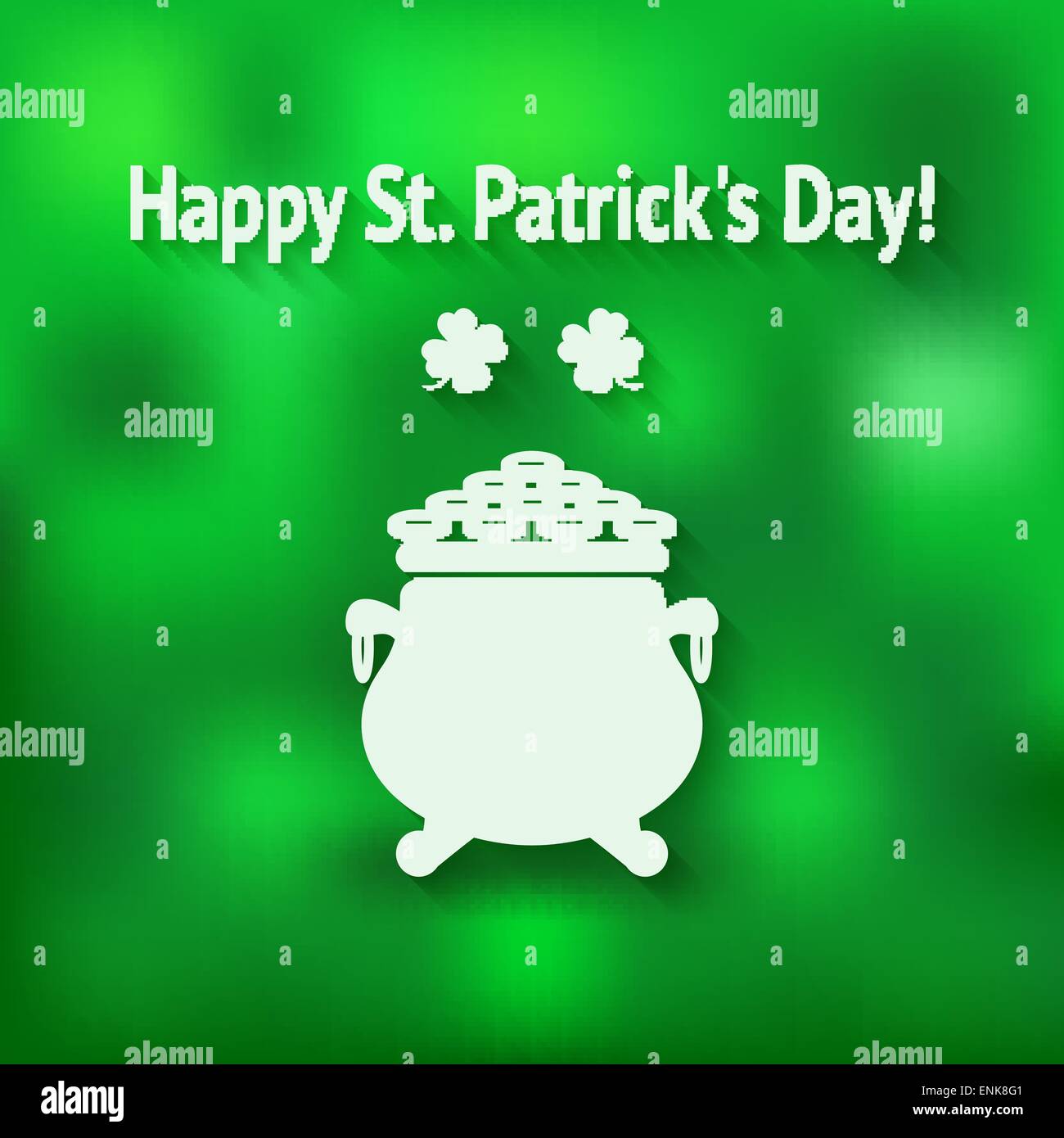 St. Patricks Day card with pot of coins - vector illustration. eps 10 ...