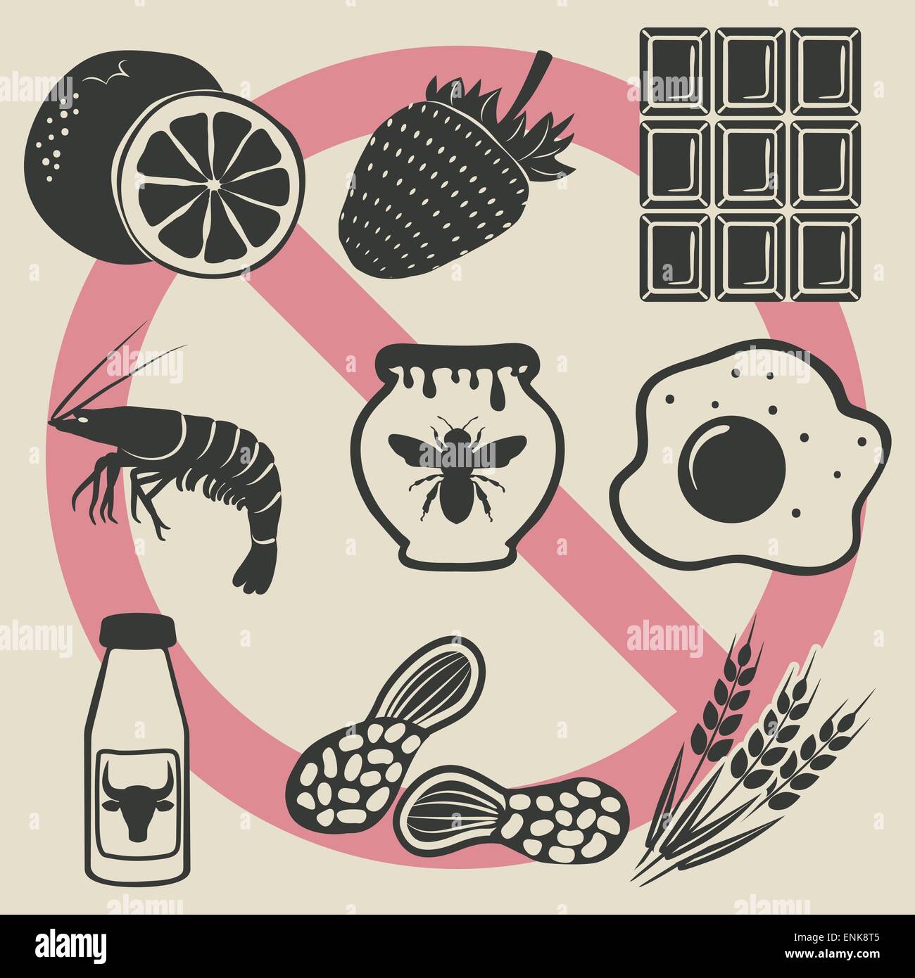 Food allergen icons hi-res stock photography and images - Alamy