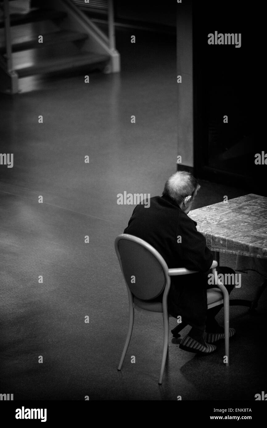 One mature man home Black and White Stock Photos & Images - Alamy