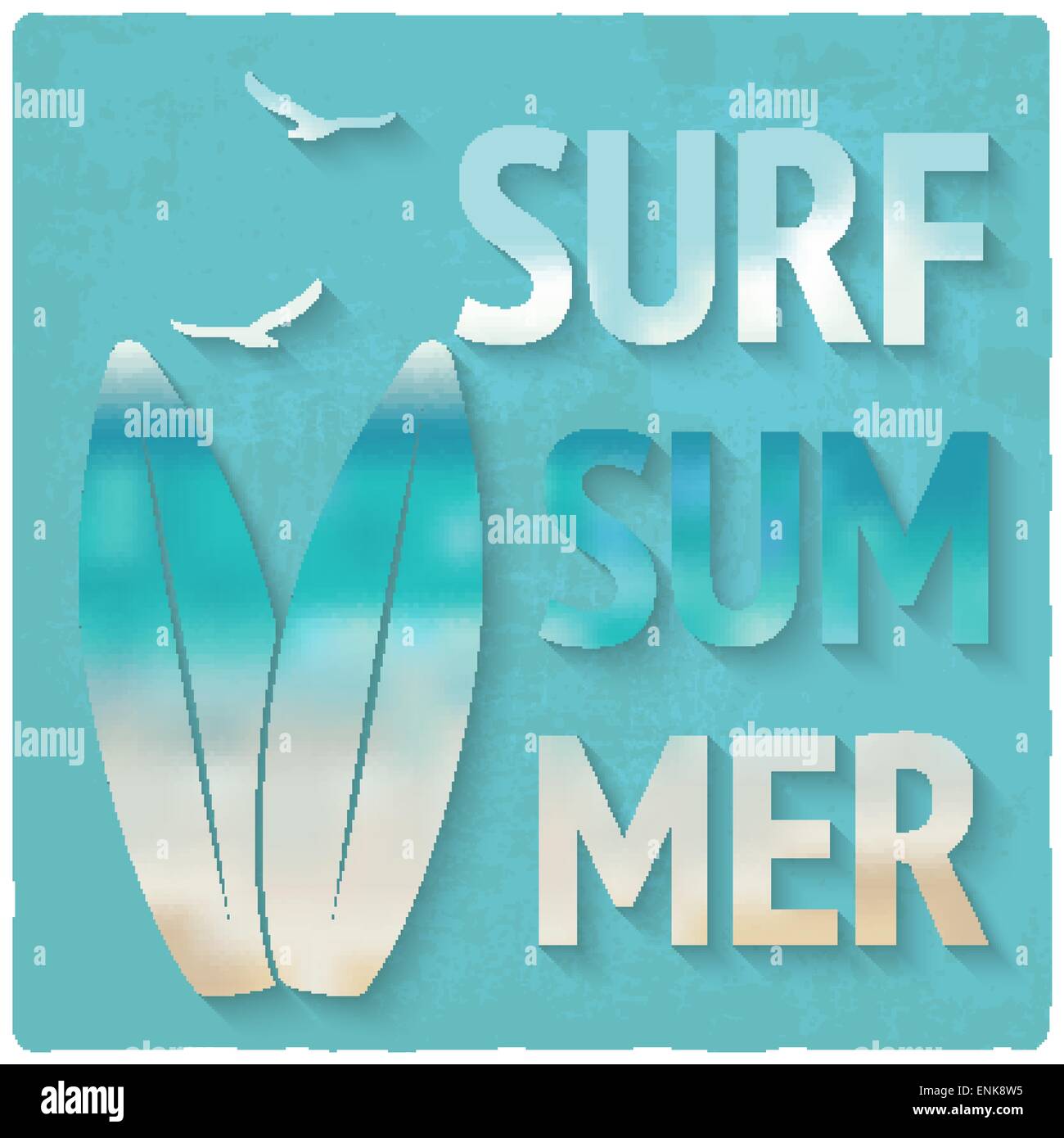 Surfing Beach Summer Background Vector Illustration Eps 10 Stock