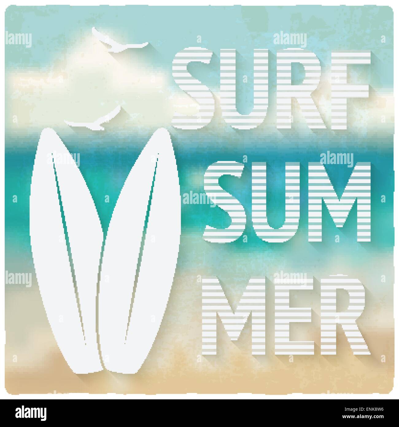 surfing beach summer background - vector illustration. eps 10 Stock ...