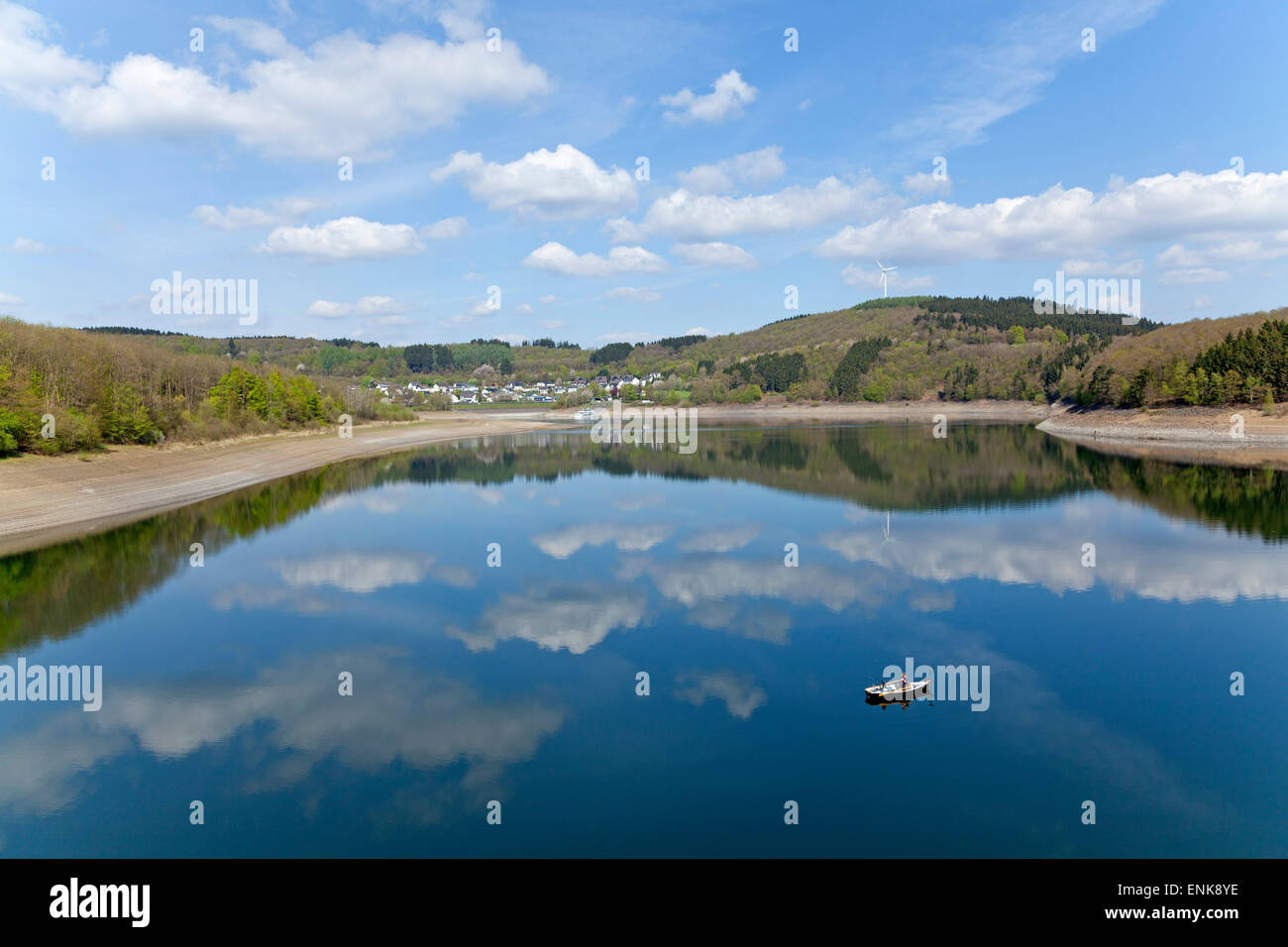 Bigge water reservoir near Sondern, Sauerland, North Rhine-Westphalia ...