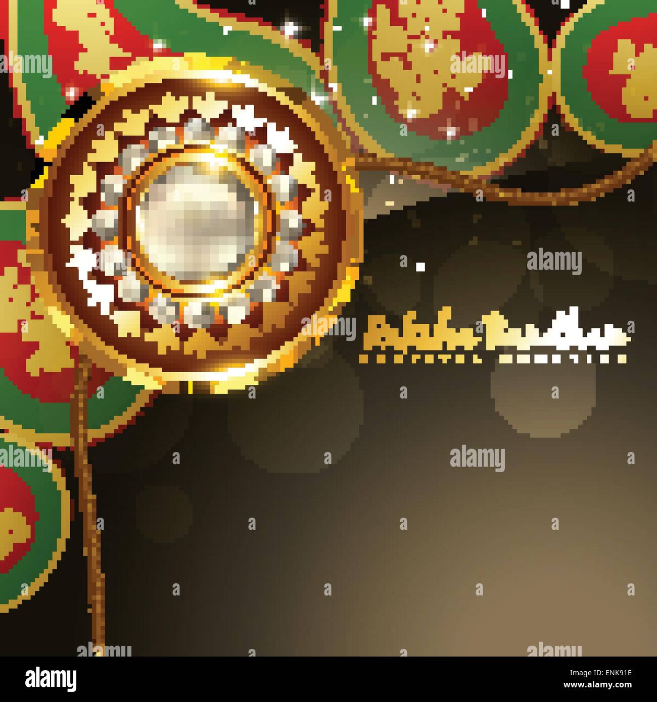 beautiful golden rakhi for hindu rakshabandhan festival Stock Vector ...