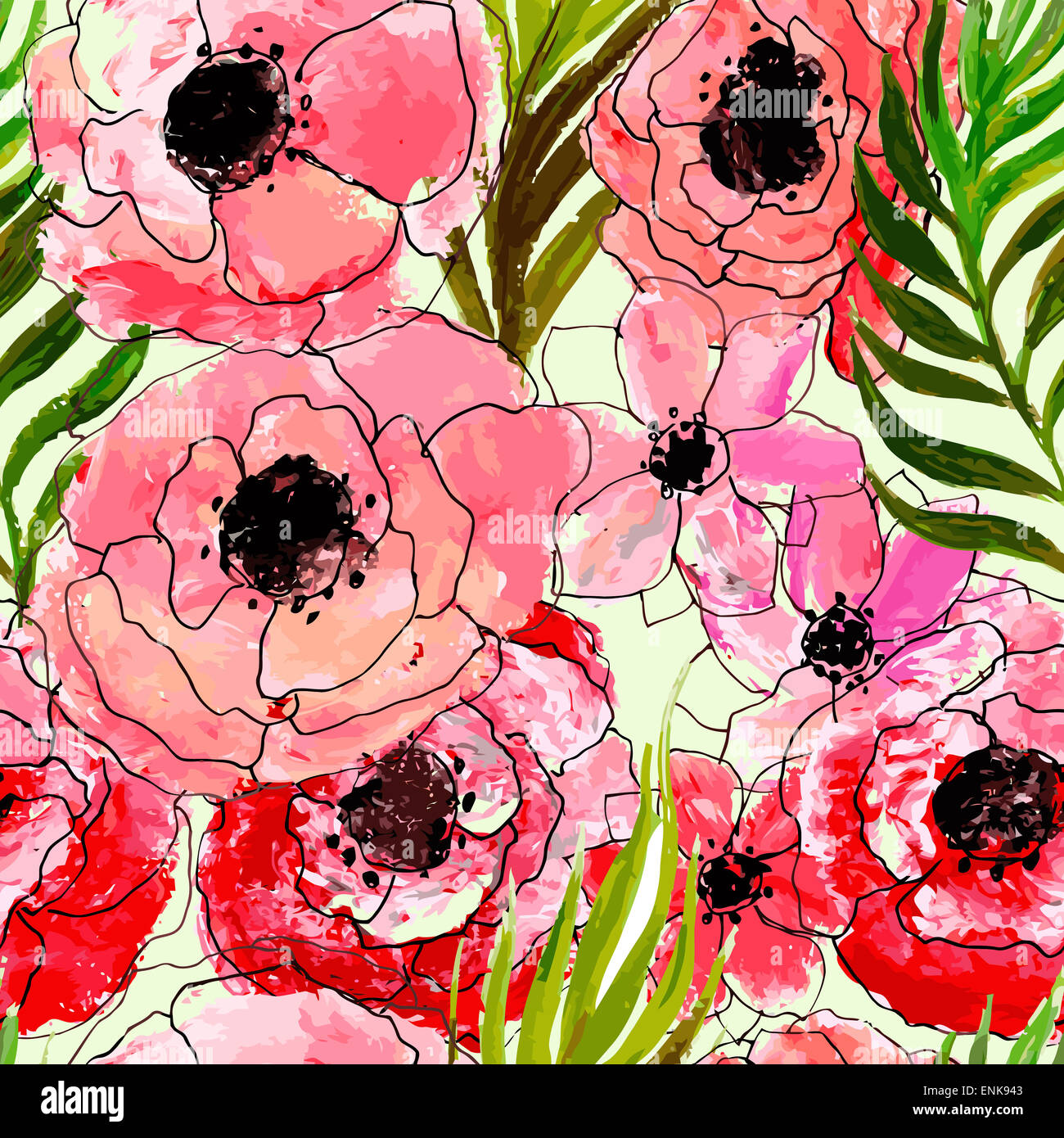 Seamless floral pattern Stock Photo - Alamy