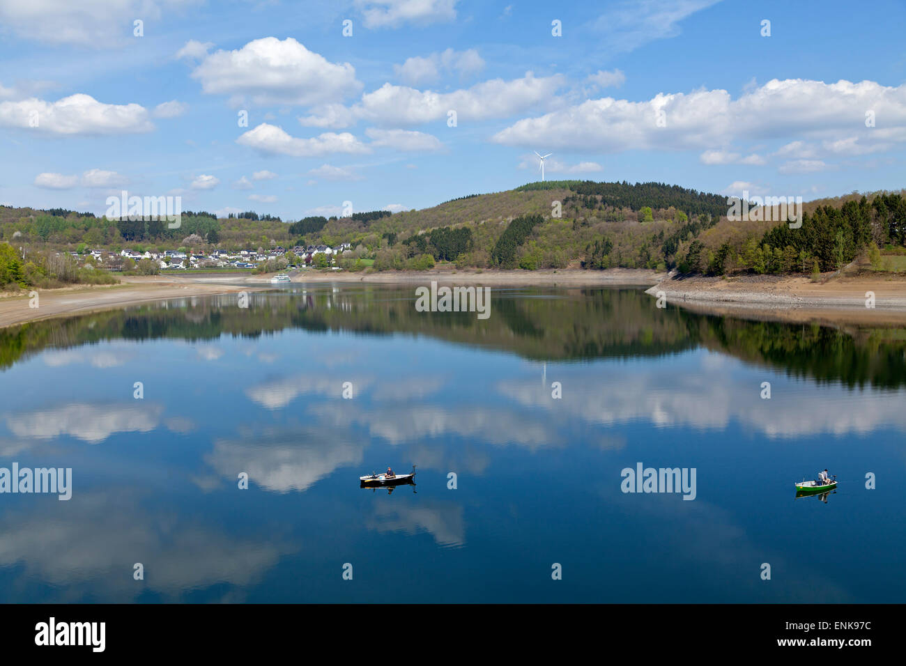 Bigge water reservoir near Sondern, Sauerland, North Rhine-Westphalia ...
