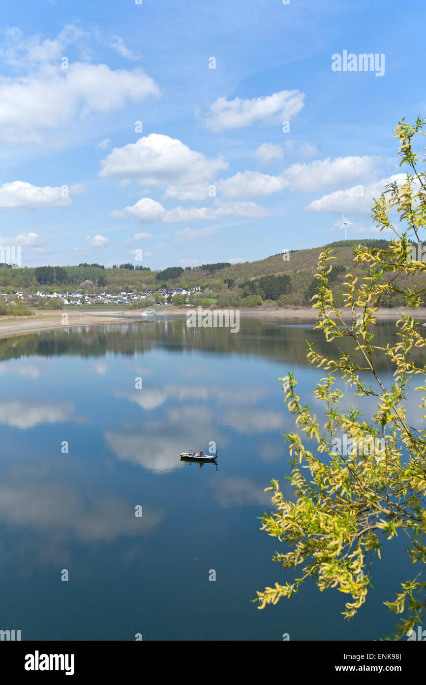 Bigge water reservoir near Sondern, Sauerland, North Rhine-Westphalia ...
