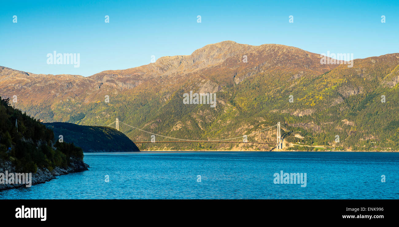 The Hardanger Bridge (Hardangerbrua) over the Hardangerfjord, Norway ...