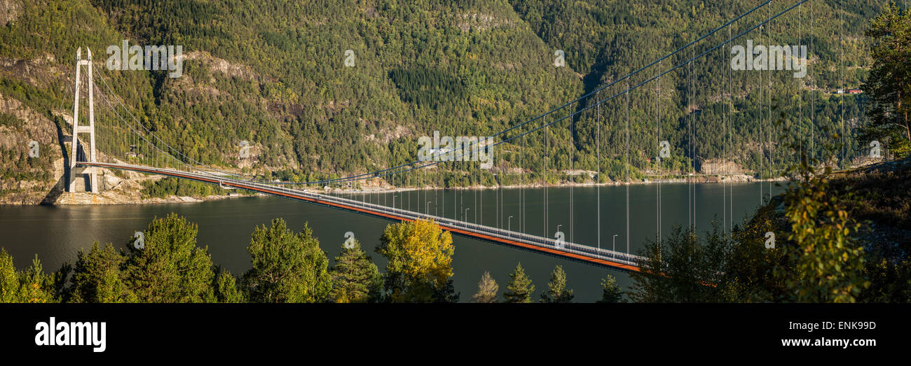 The Hardanger Bridge (Hardangerbrua) over the Hardangerfjord, Norway ...