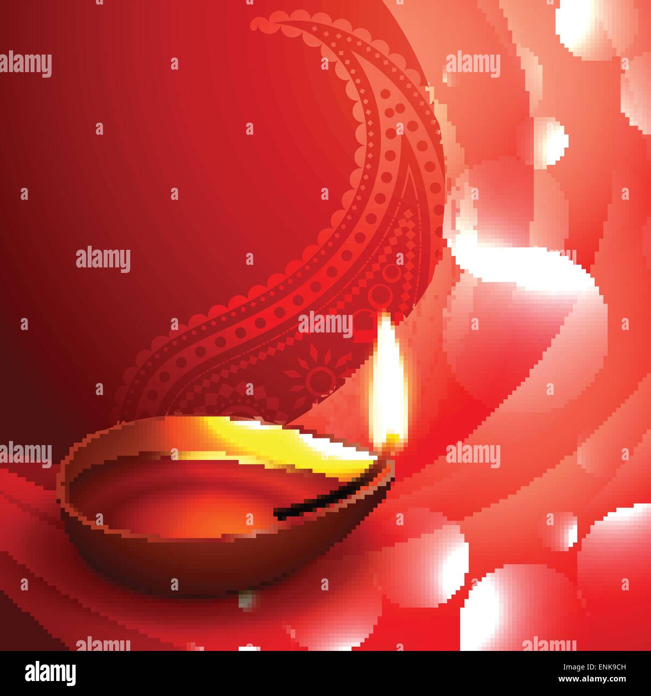stylish diwali diya on wave background Stock Vector Image & Art - Alamy