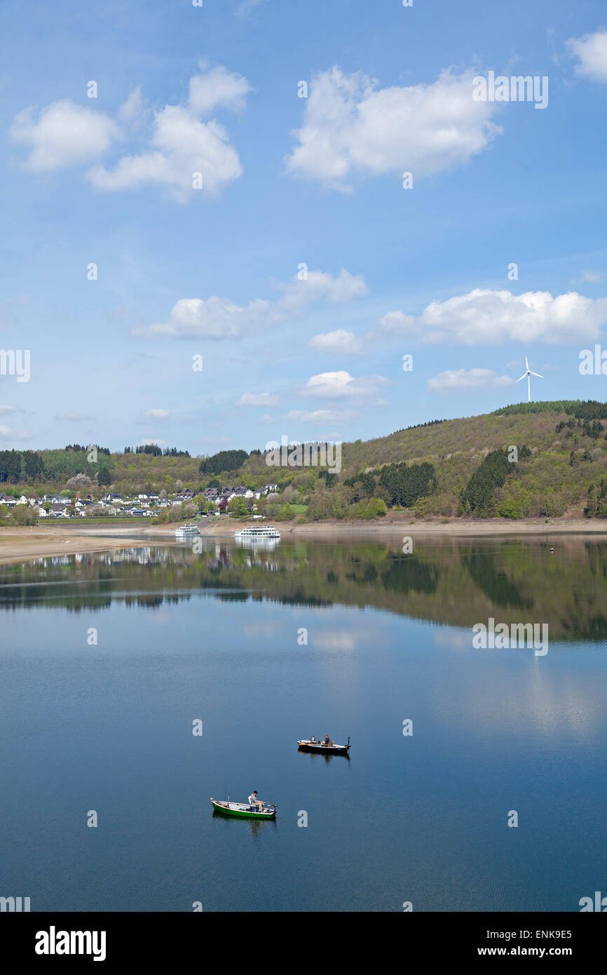 Bigge water reservoir near Sondern, Sauerland, North Rhine-Westphalia ...