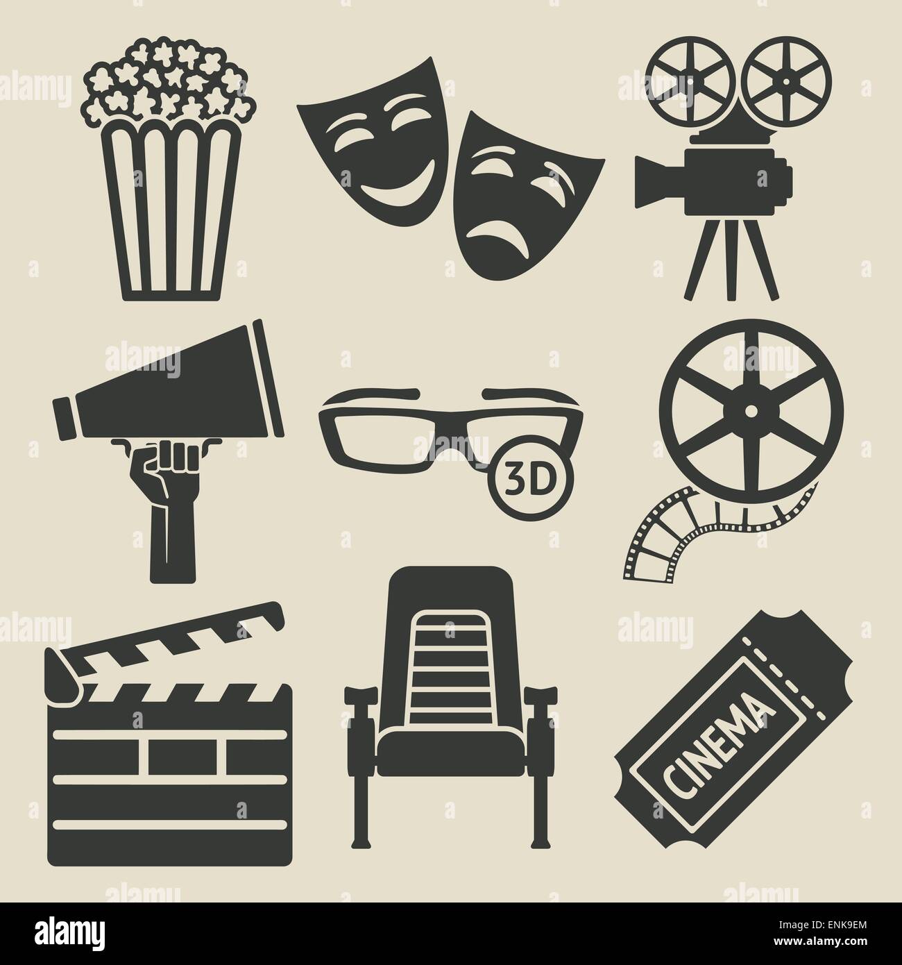 Movie icons set Stock Vector Image & Art - Alamy