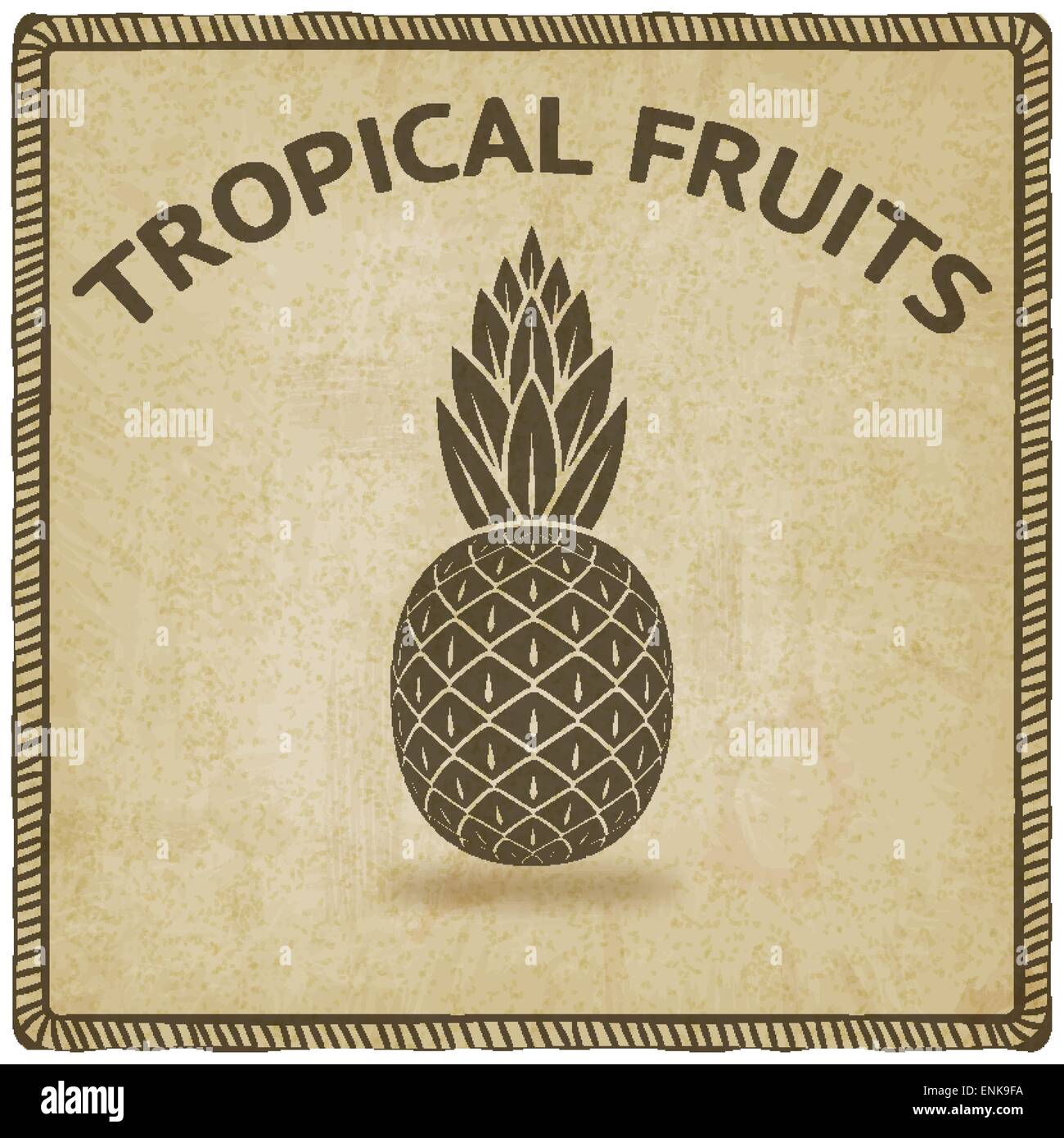 pineapple tropical fruit symbol old background Stock Vector Image & Art ...