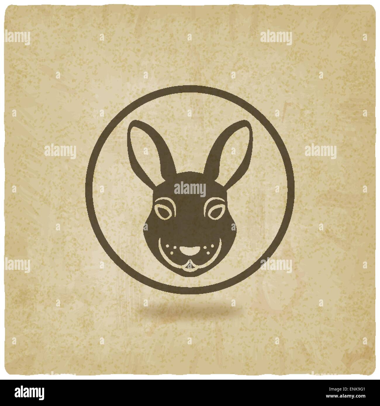 rabbit head symbol old background Stock Vector Image & Art - Alamy