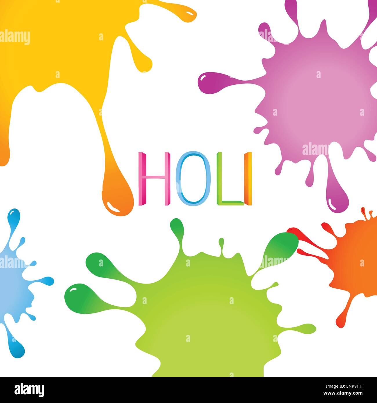 stylish colorful holi festival background with splashes Stock Vector ...