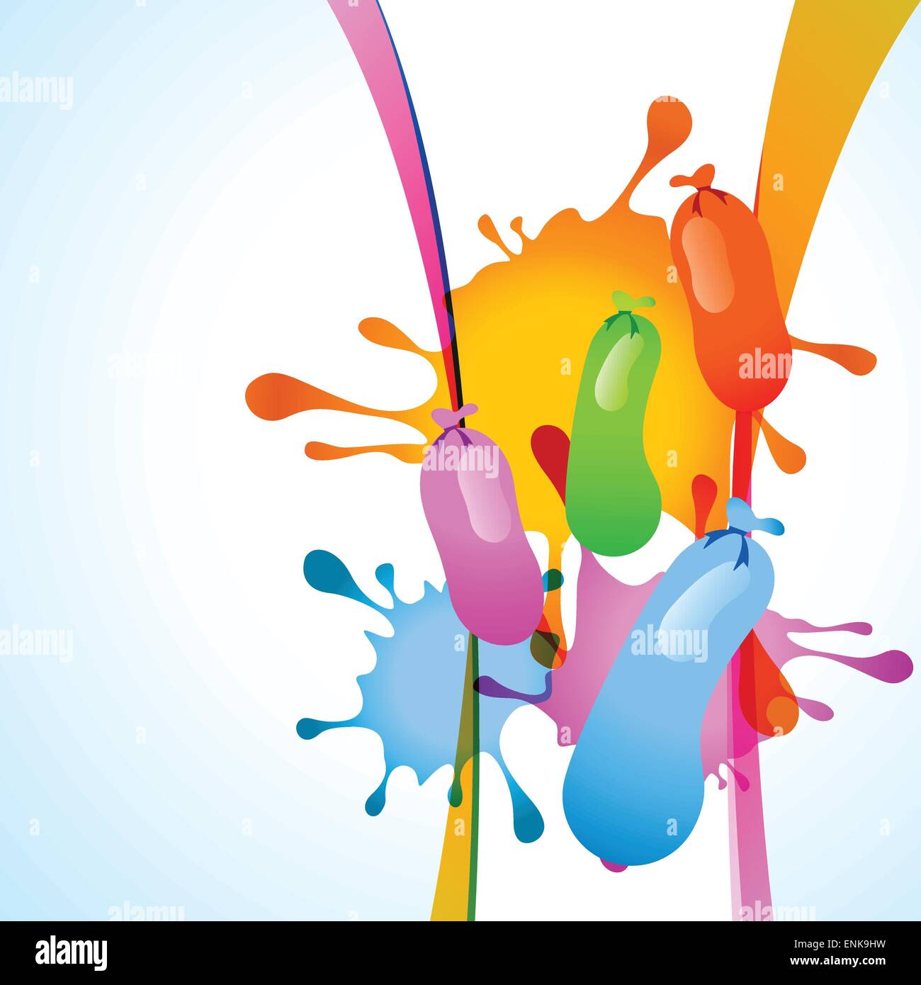 water color balloons with colorful splashes background Stock Vector ...