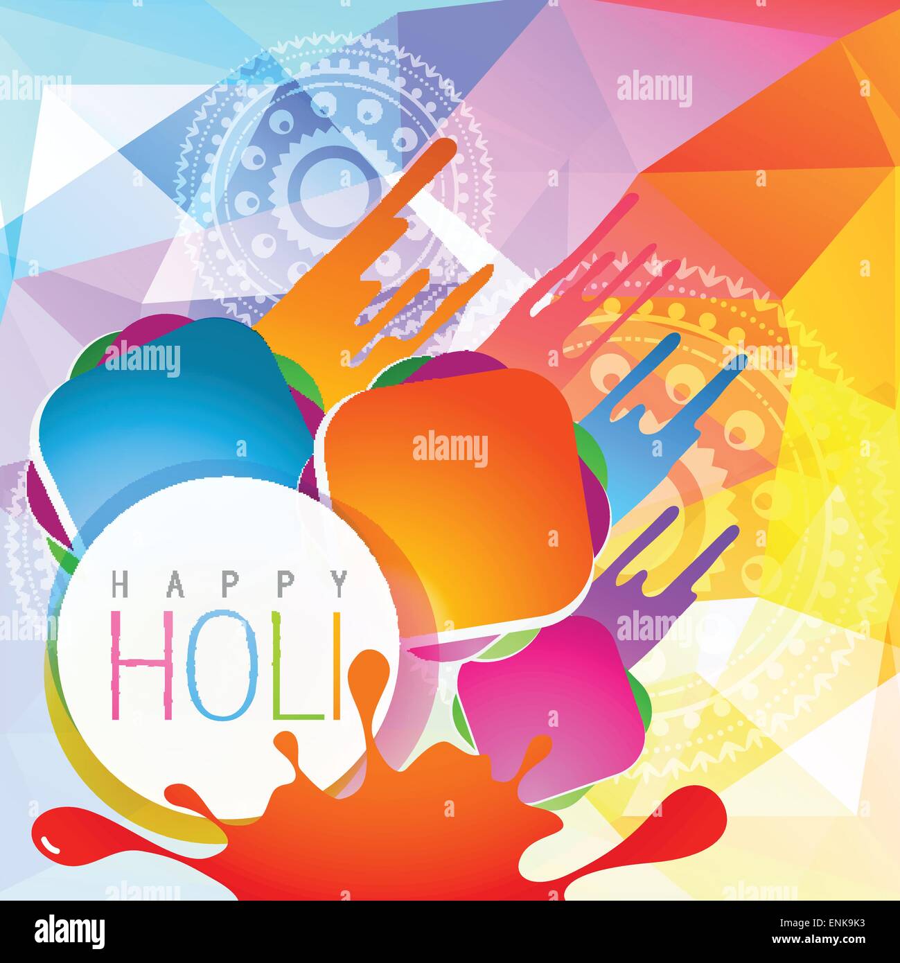 vector colorful holi splashes background illustration Stock Vector ...