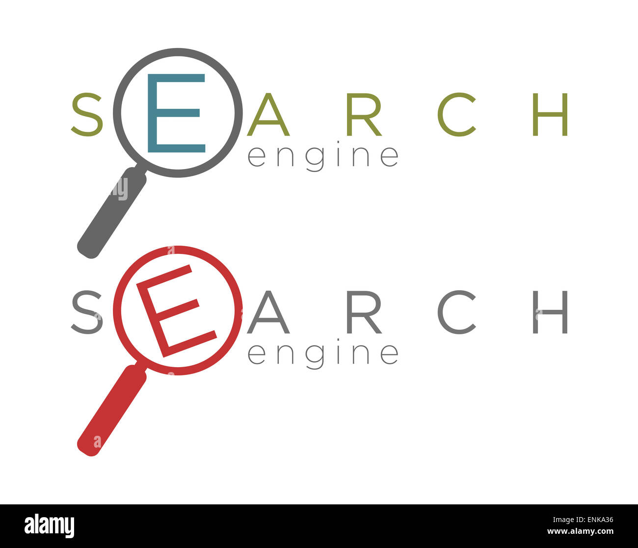 Vector illustration of two flat simple search engine icons Stock Photo ...