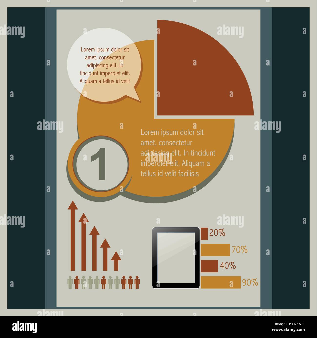 vector pie infographic illustration with navigaton Stock Vector Image ...