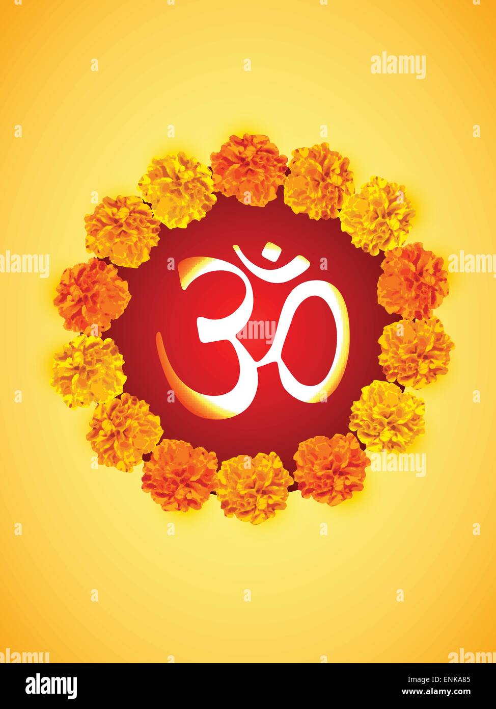 vector om symbol with flowers Stock Vector Image & Art - Alamy