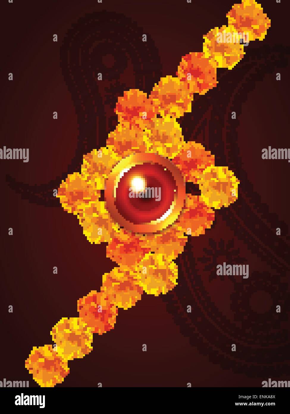 vector diwali diya with flowers Stock Vector Image & Art - Alamy