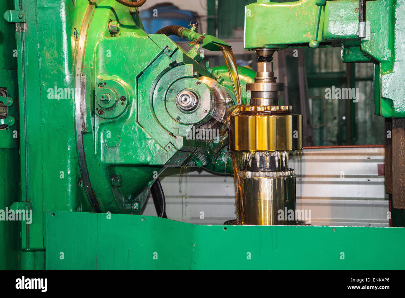 Facing operation of a metal blank on turning machine with cutting tool ...