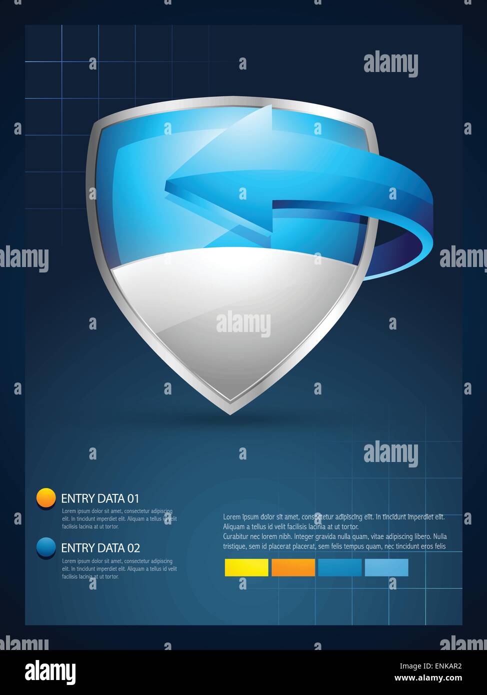 vector shield with arrow infographic template Stock Vector Image & Art ...
