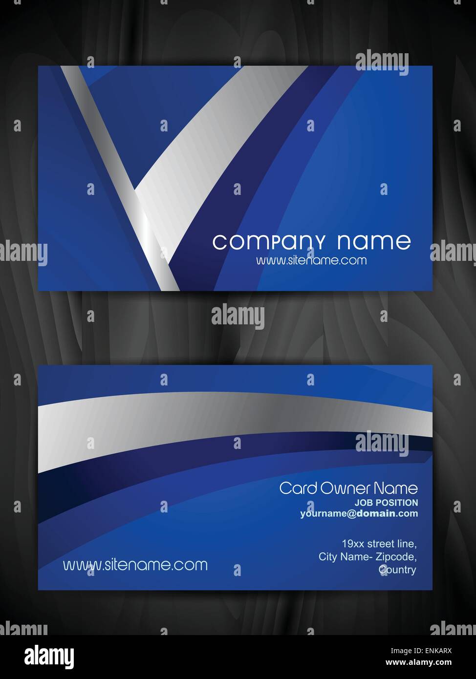 vector blue business card template design Stock Vector Image & Art - Alamy
