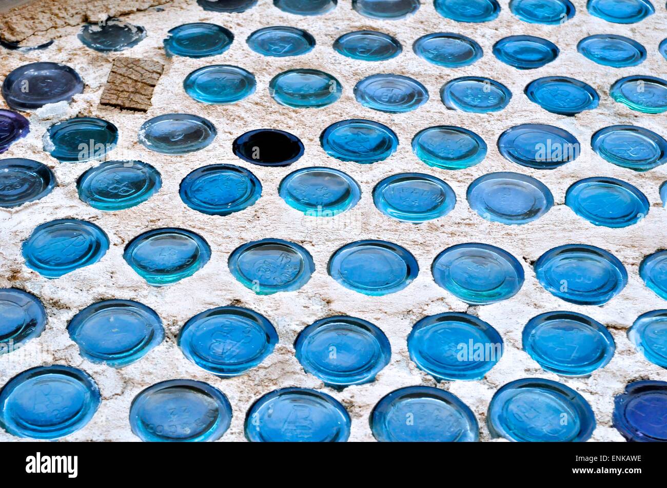 Bottle house wall, blue bottles, house walls, building, wall, blue, old ...