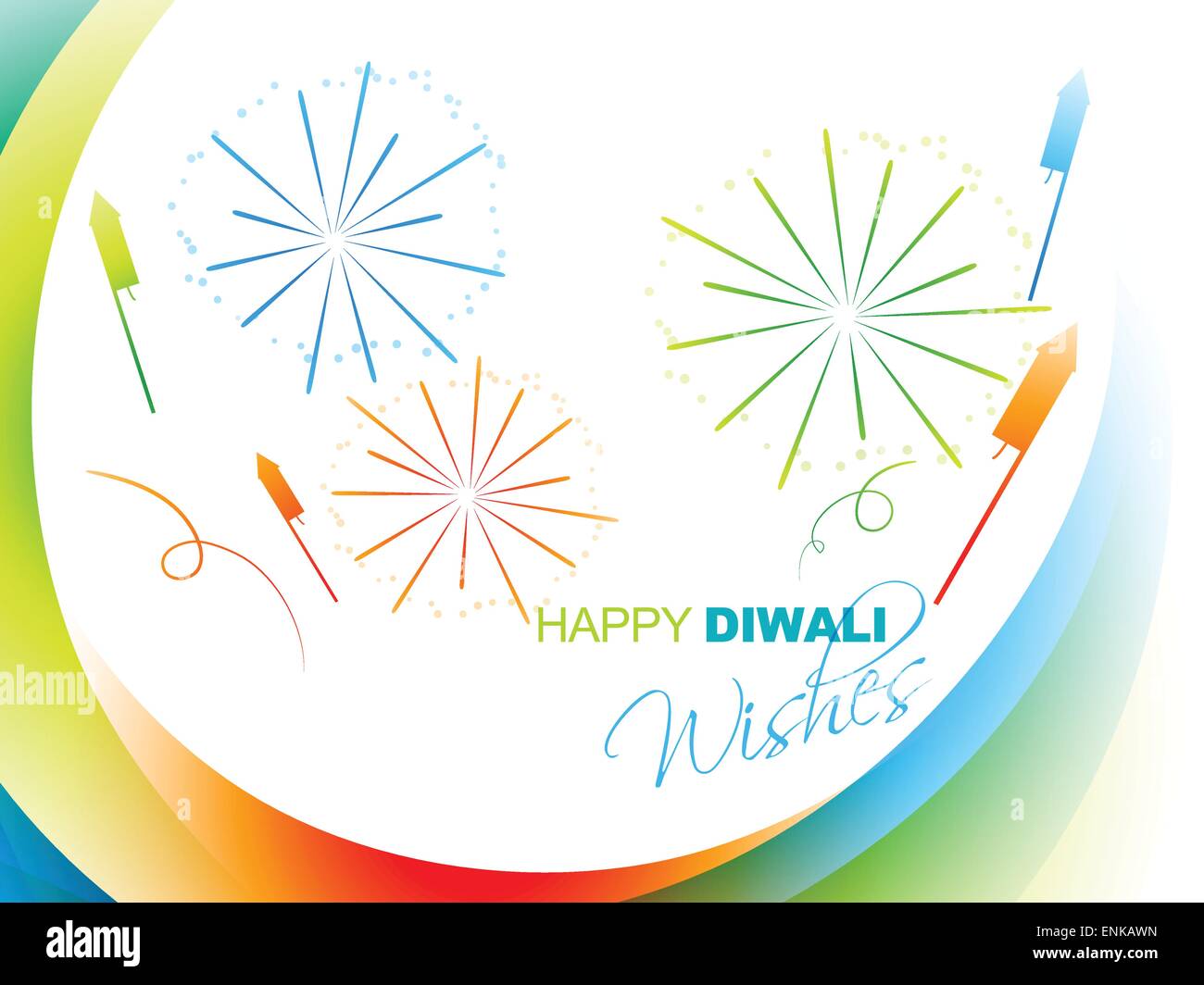 colorful diwali festival design with fireworks Stock Vector Image & Art ...
