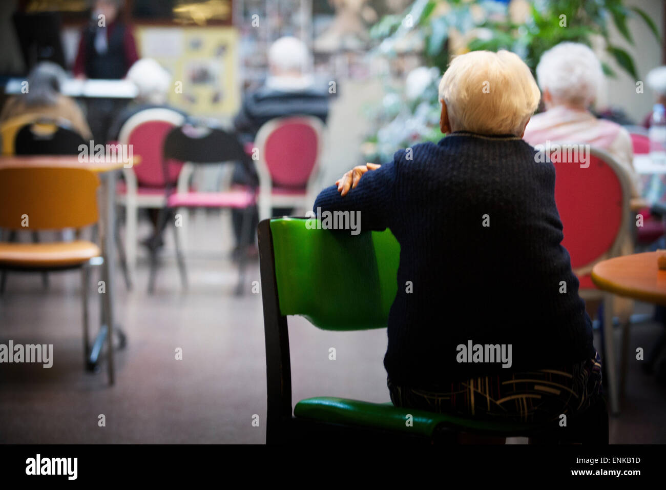 Senior inside home back view hi-res stock photography and images - Alamy