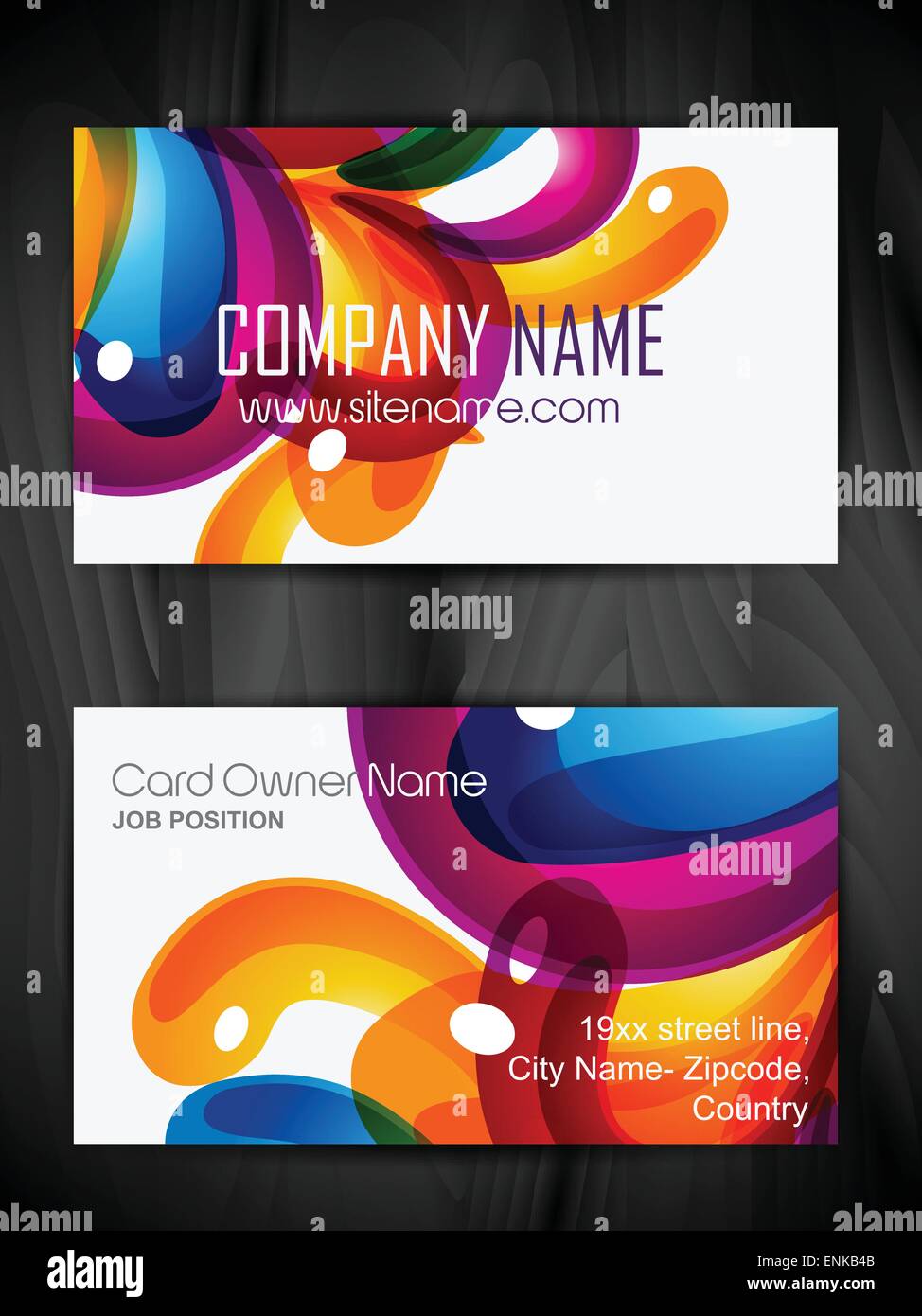 vector colorful abstract business card design Stock Vector Image & Art ...