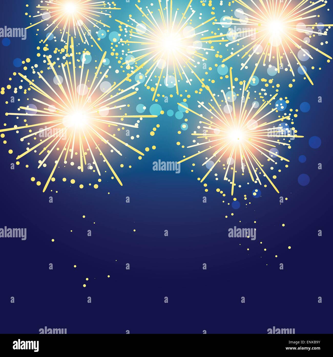 vector shiny new year fireworks in blue background Stock Vector Image ...