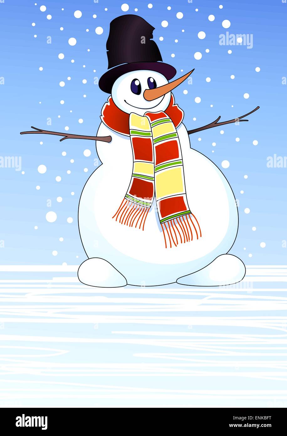 Happy snowman red green Stock Vector Images - Alamy