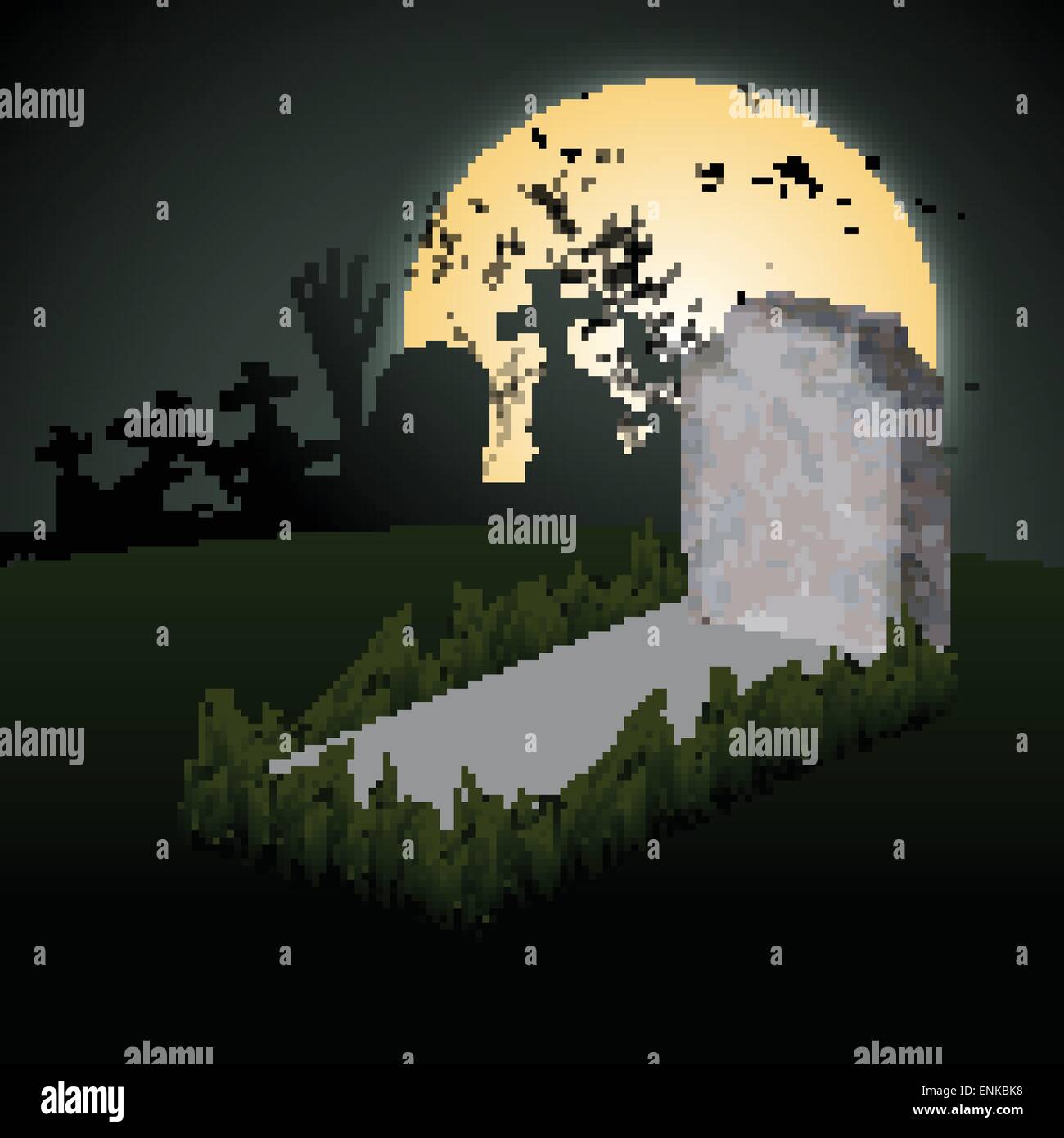 creepy halloween design with grave and moon Stock Vector Image & Art ...