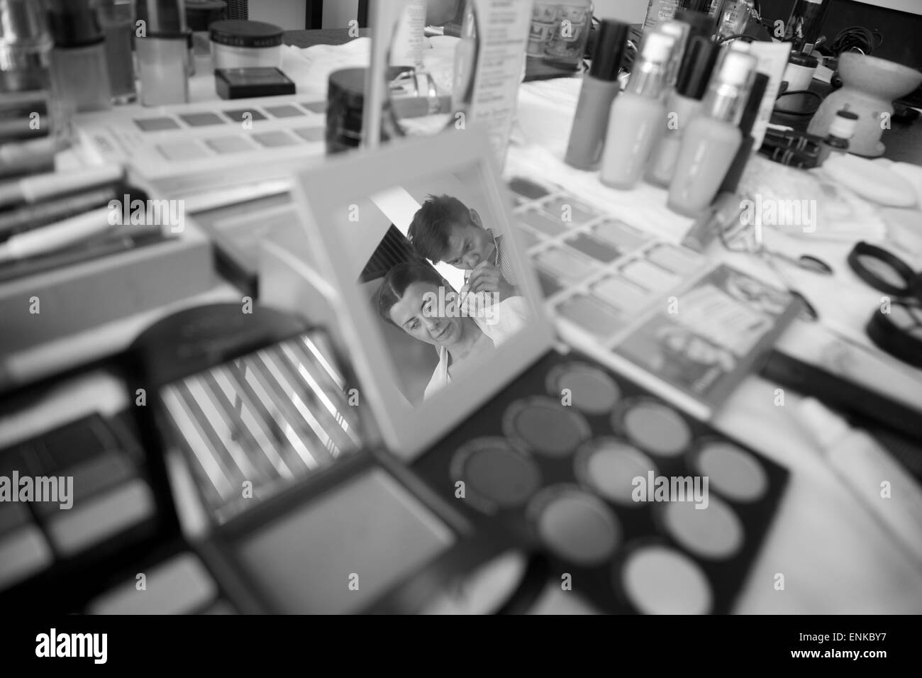 Man working in hair Black and White Stock Photos & Images - Alamy