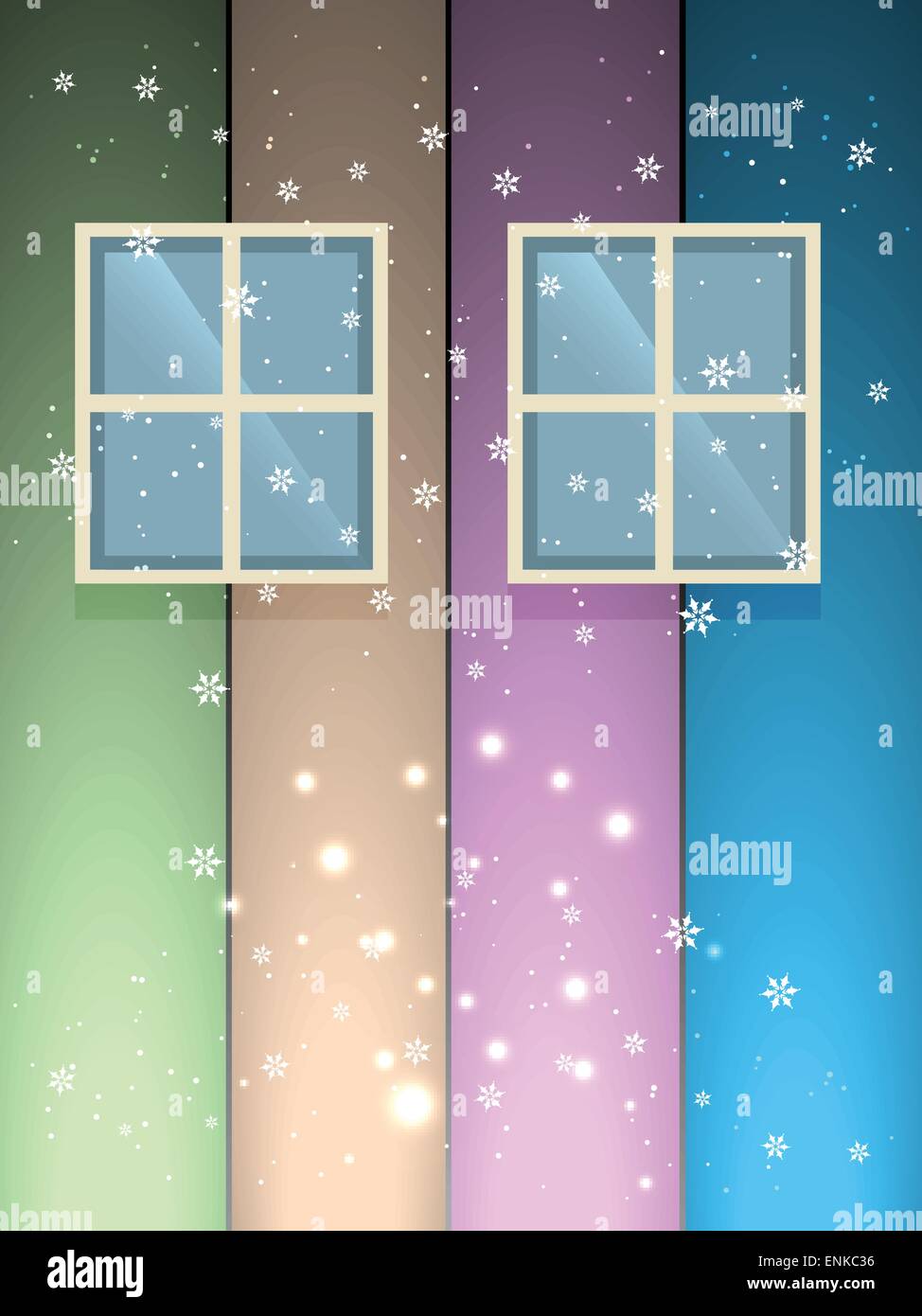 Snow outside the window Stock Vector Images - Alamy