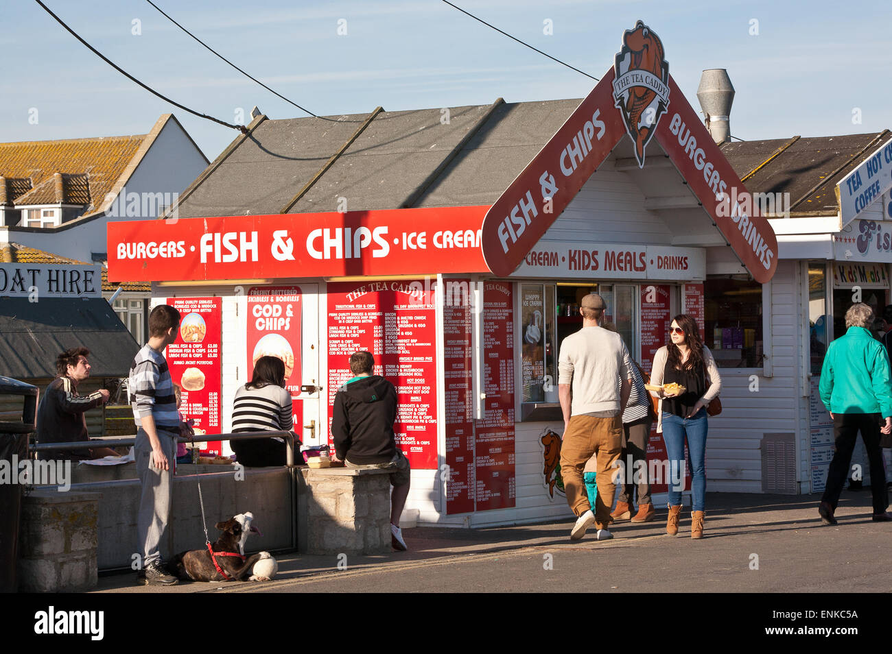 Fish and chips kiosk at west bay hi-res stock photography and images ...