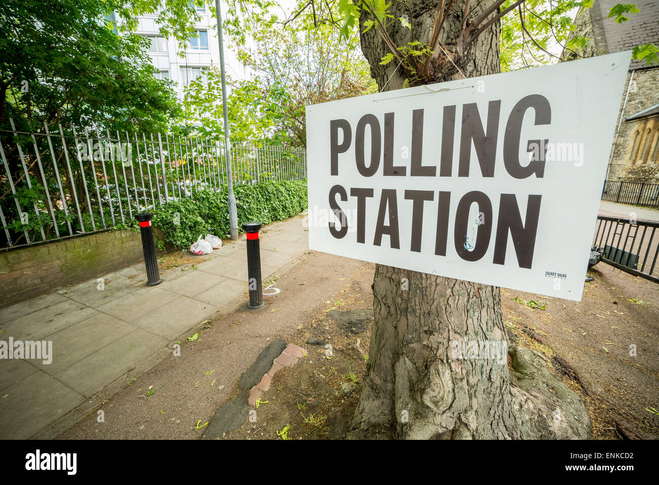 London, UK. 7th May, 2015. Polling Station at All Saints Church and ...