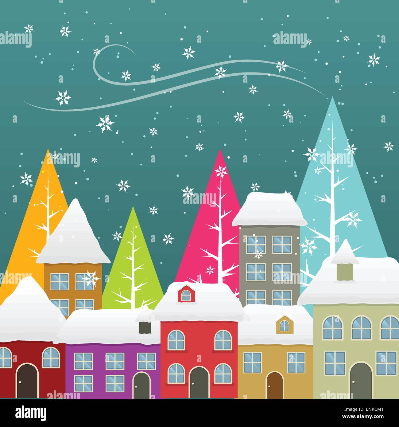 Snowfall illustration Stock Vector Images - Alamy