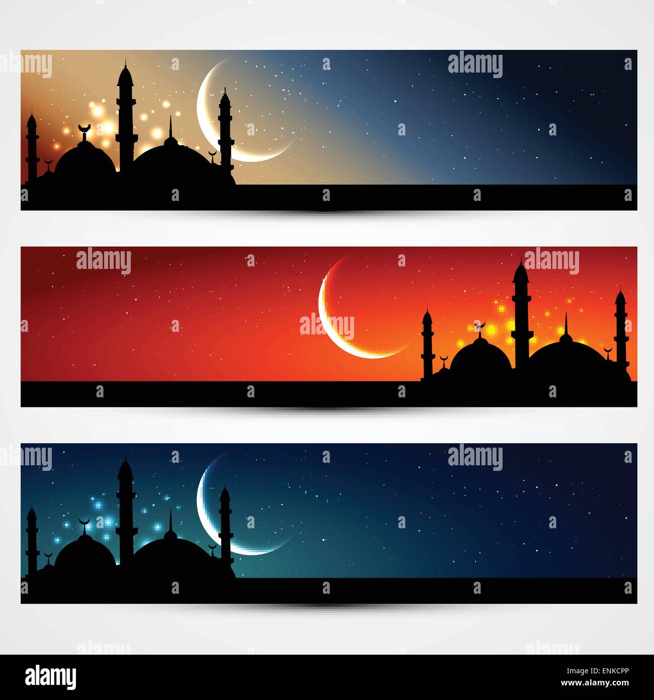 vector set of islamic headers Stock Vector Image & Art - Alamy