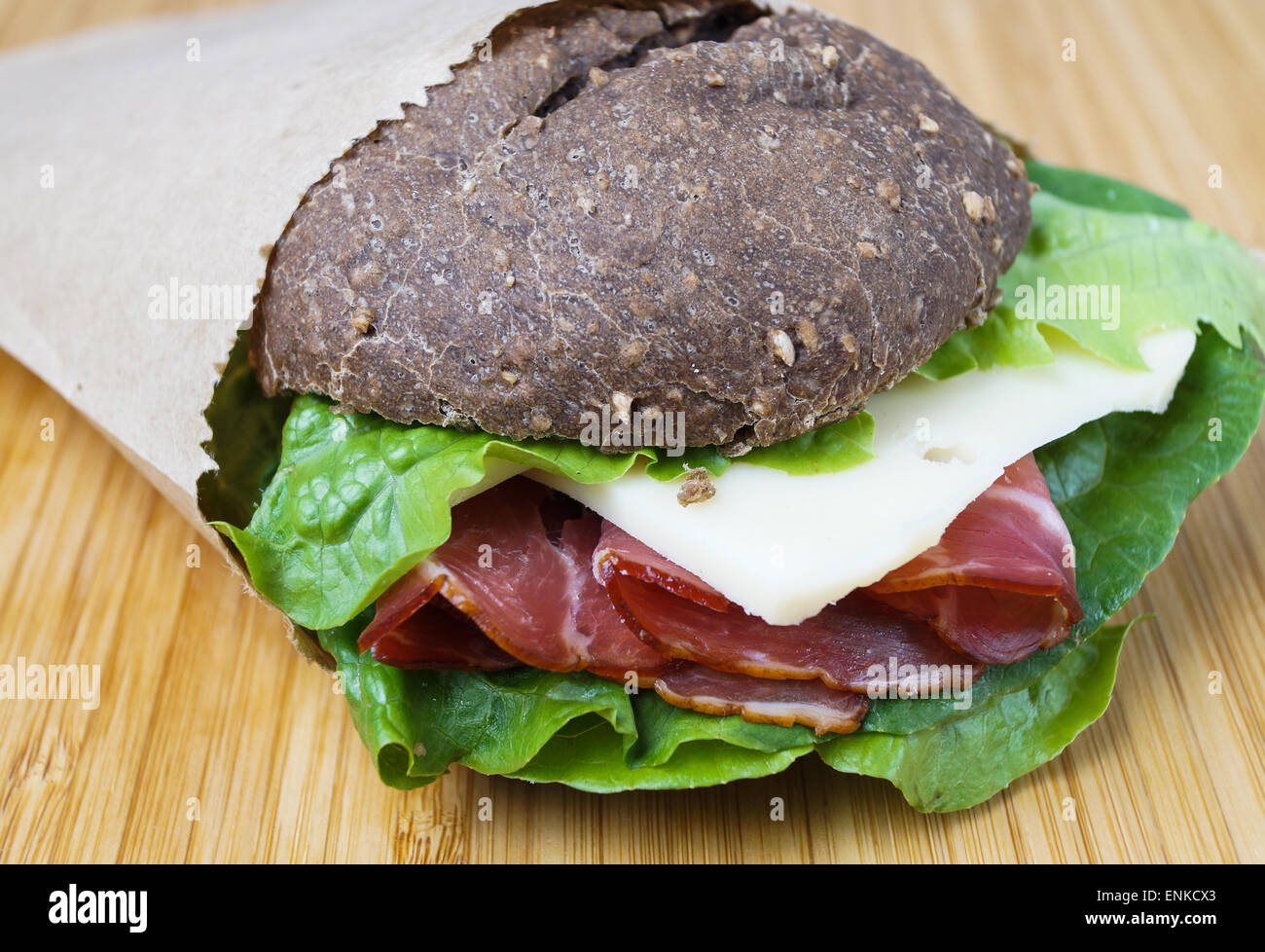 Ham and cheese sandwich on a rye bread Stock Photo - Alamy