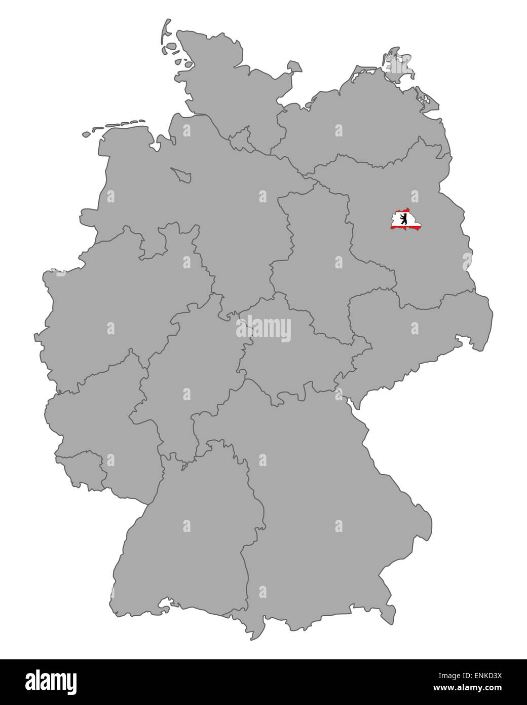Map of Germany with flag of Berlin Stock Photo - Alamy