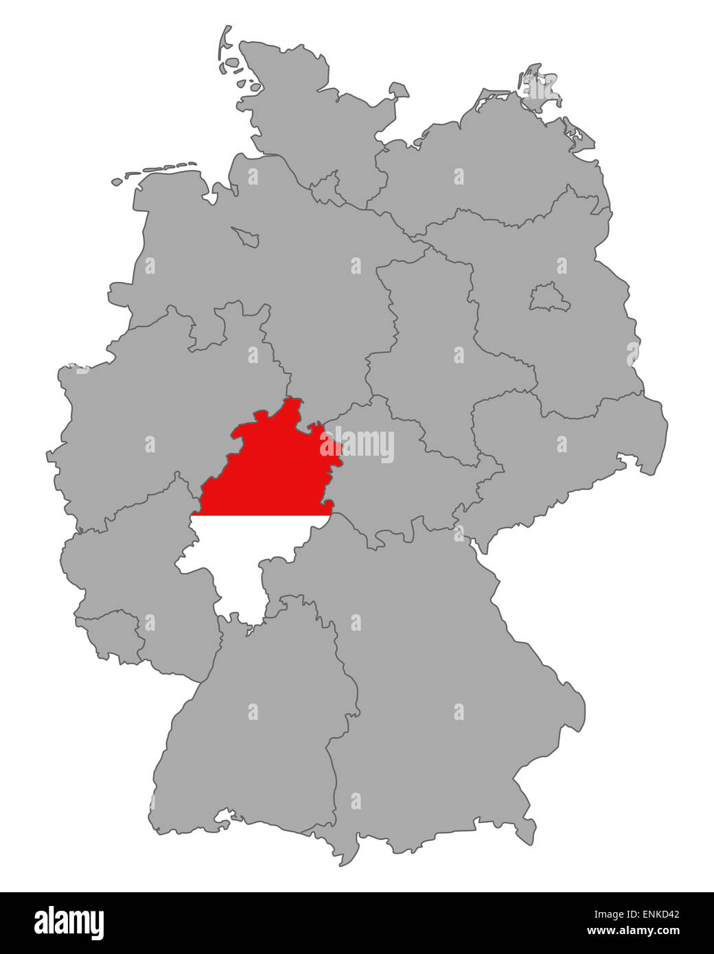 Map of Germany with flag of Hesse Stock Photo - Alamy