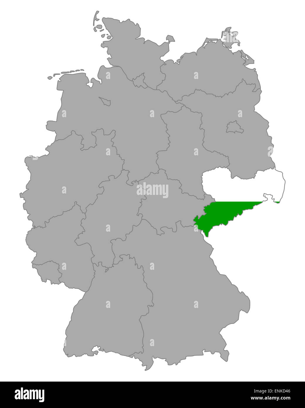 Map of Germany with flag of Saxony Stock Photo - Alamy