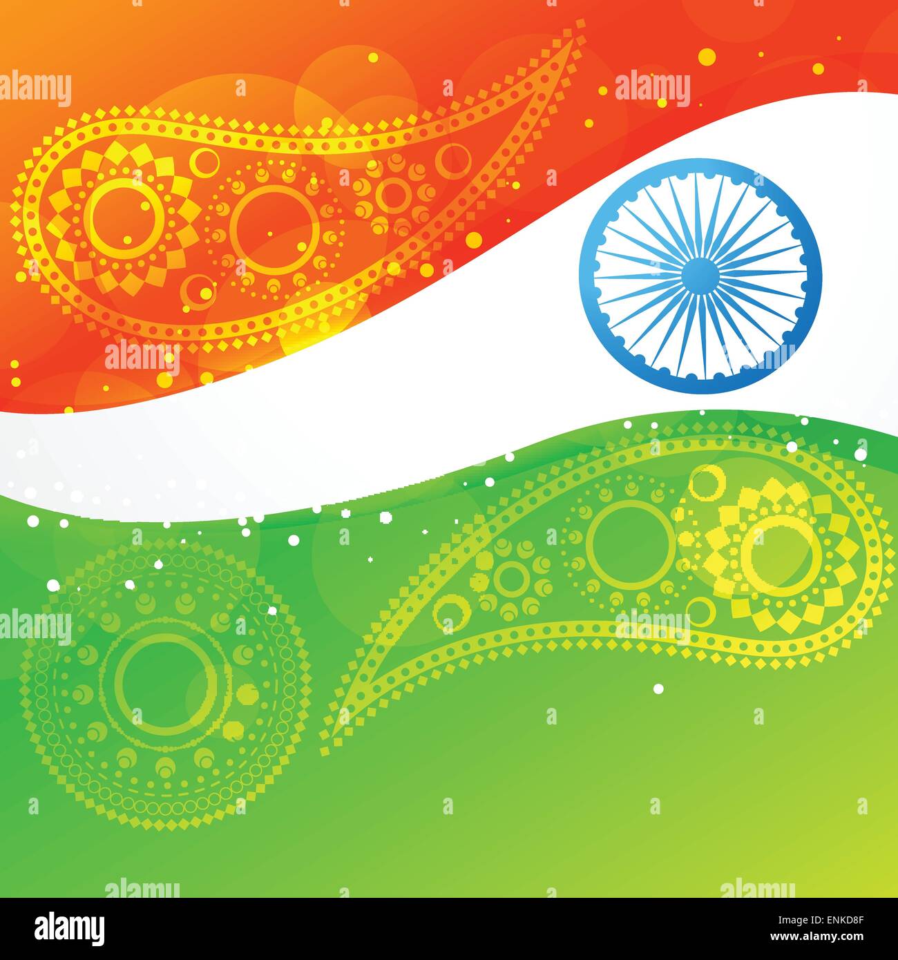 Indian Flag Wave Style Vector Stock Vector Images - Alamy